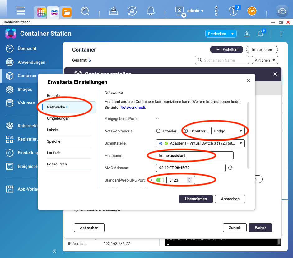 Home Assistant Docker Bridge Modus